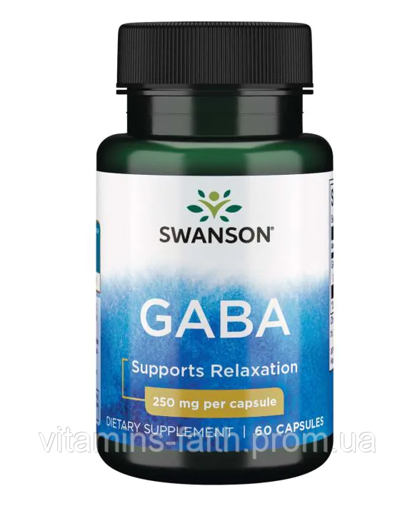 Габба (гамма-аміномасляна кислота) Swanson - GABA, 250мг, 60 капсул ...