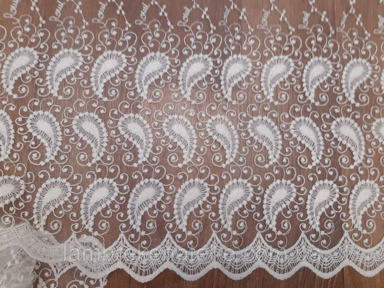 Тюль в зал вишивка кольору айворі залишок 8 м ᐉ Купити НЕДОРОГО у Києві та Україні Ціна в