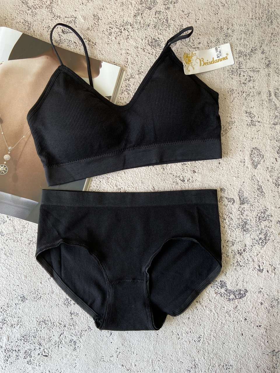 Купить Бесшовное женское нижнее белье черного цвета, цена 476 ₴ — Prom ...