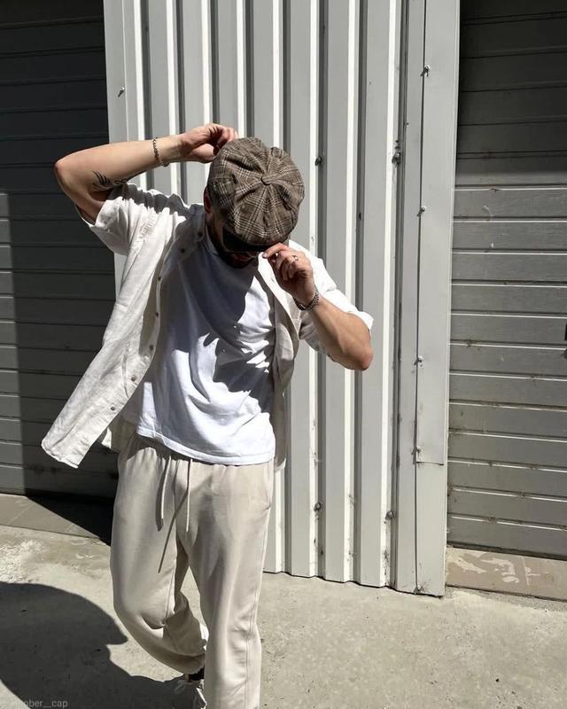 Мужская Кепка Восьмиклинка, Мужская Хулиганка "Светло-коричневая Клетка ...