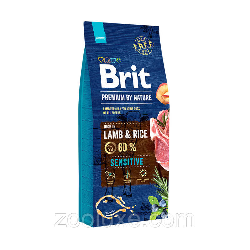 Brit Premium Sensitive Lamb & Rice 15 кг корм для собак Бріт Преміум ...