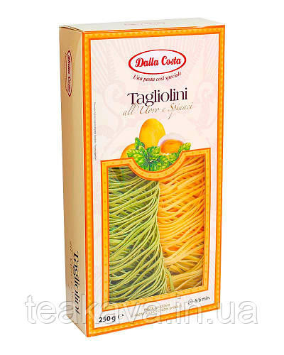 Макароны DALLA COSTA Tagliolini Тальолини с яйцом и шпинатом, 250 г ...