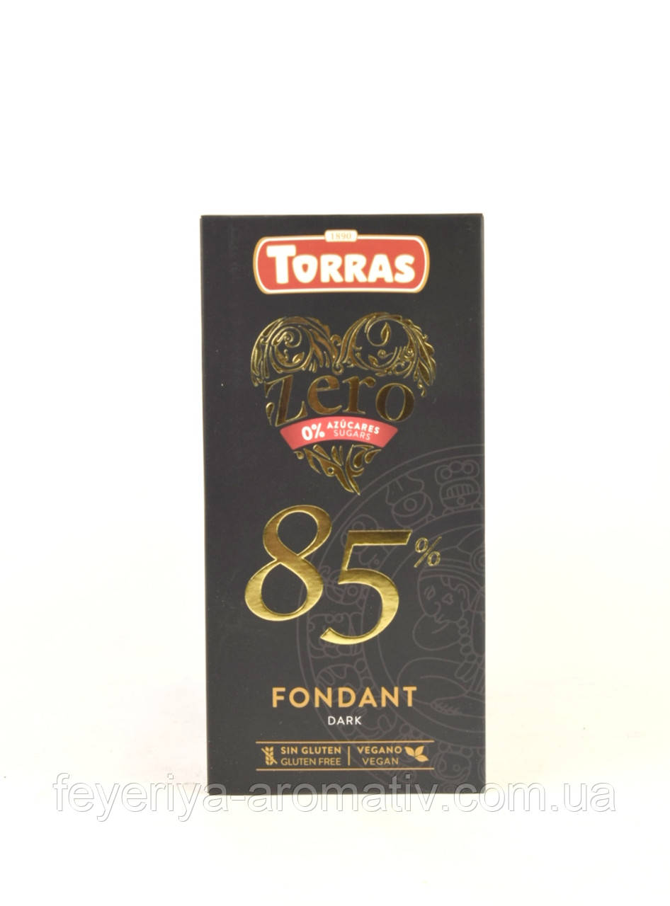 Шоколад черный без сахара и глютена 85% какао Torras Zero 100г (Испания ...