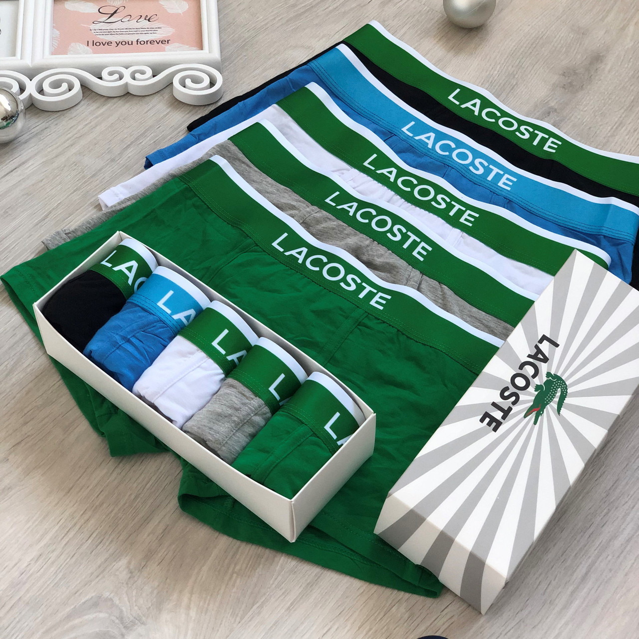 Набор Мужского Белья LACOSTE! | Мужские Трусы Лакост 5 Шт + Подарочная ...