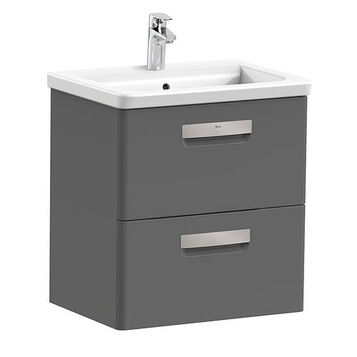 Тумба подвесная Roca Gap 60 см антрацит с умывальником A855997153, цена ...