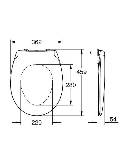 Сиденье для унитаза GROHE Bau Ceramic 39493000 с микролифтом дюропласт ...