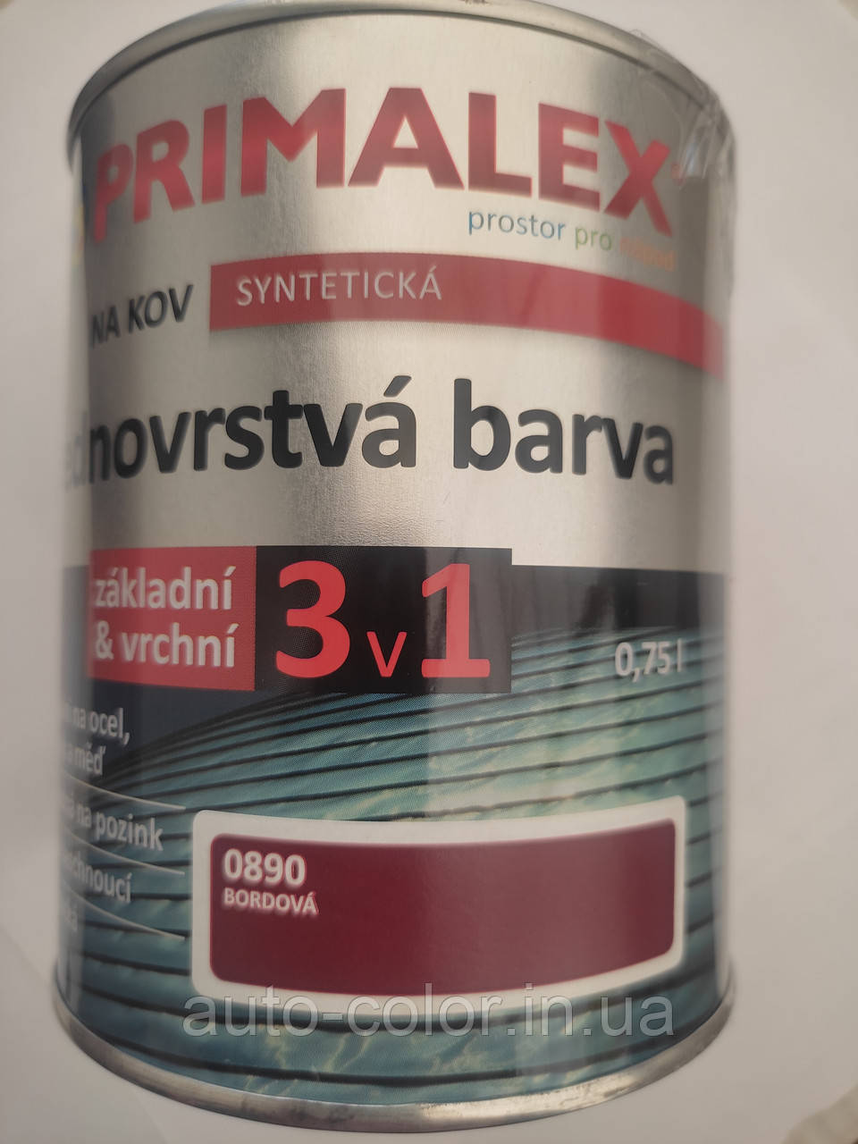 Купить Краска для металла 3 в 1 Primalex 0,75л Бордовая, цена 150 ...