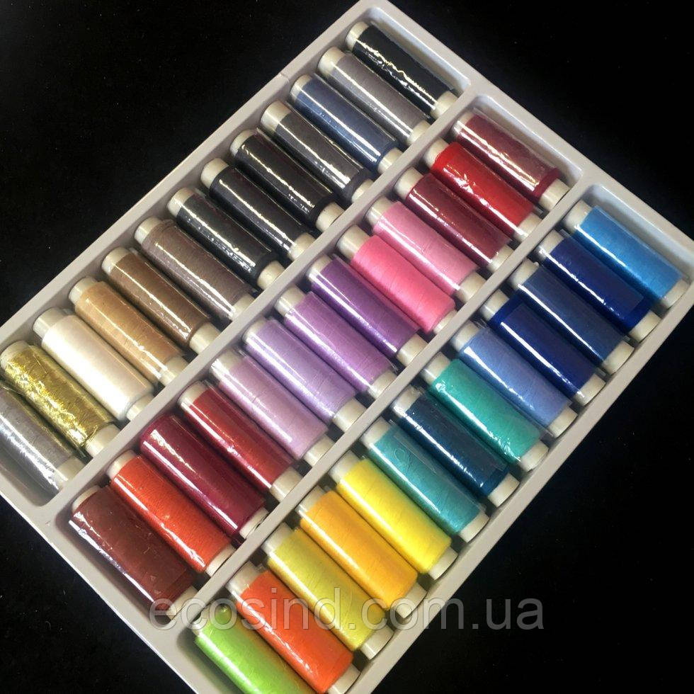 Набір швейних ниток асорті 100% поліестеру 40/2 (уп 39 котушок) купить ...