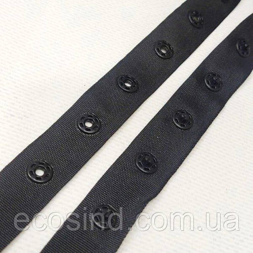 Лента-тесьма с кнопками, черный - моток 46м (ID#1094912555), цена: 827. ...