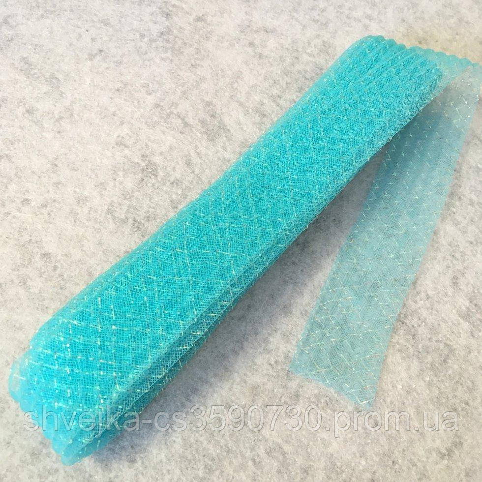 4 см гофра-регілін (кринолін з люрексом) 25 ярдовий синій, ціна 118.80 ...