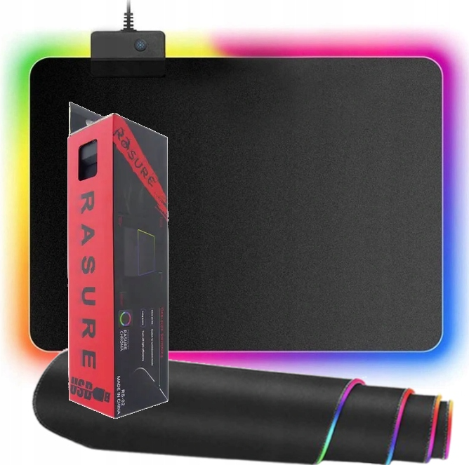 Килимок для мишки з підсвіткою RASURE RS-02 RGB 35 х 25 см комп'ютерний ...