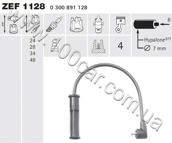 ZEF 1128, Провода зажигания Beru (к-т) RENAULT MEGANE (Cabriolet ...