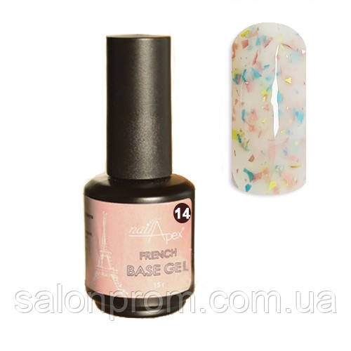 Nailapex French Base Gel № 14 - камуфлирующая гель база френч с поталью ...