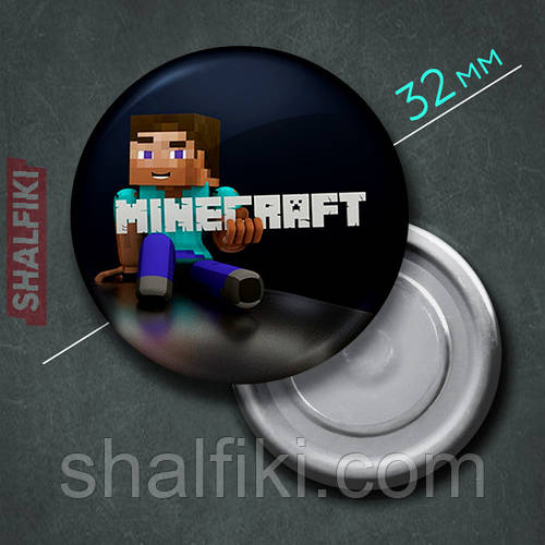 "Стів (Майнкрафт)" магніт круглий Ø32 мм, ціна 25 грн — Prom.ua (ID ...