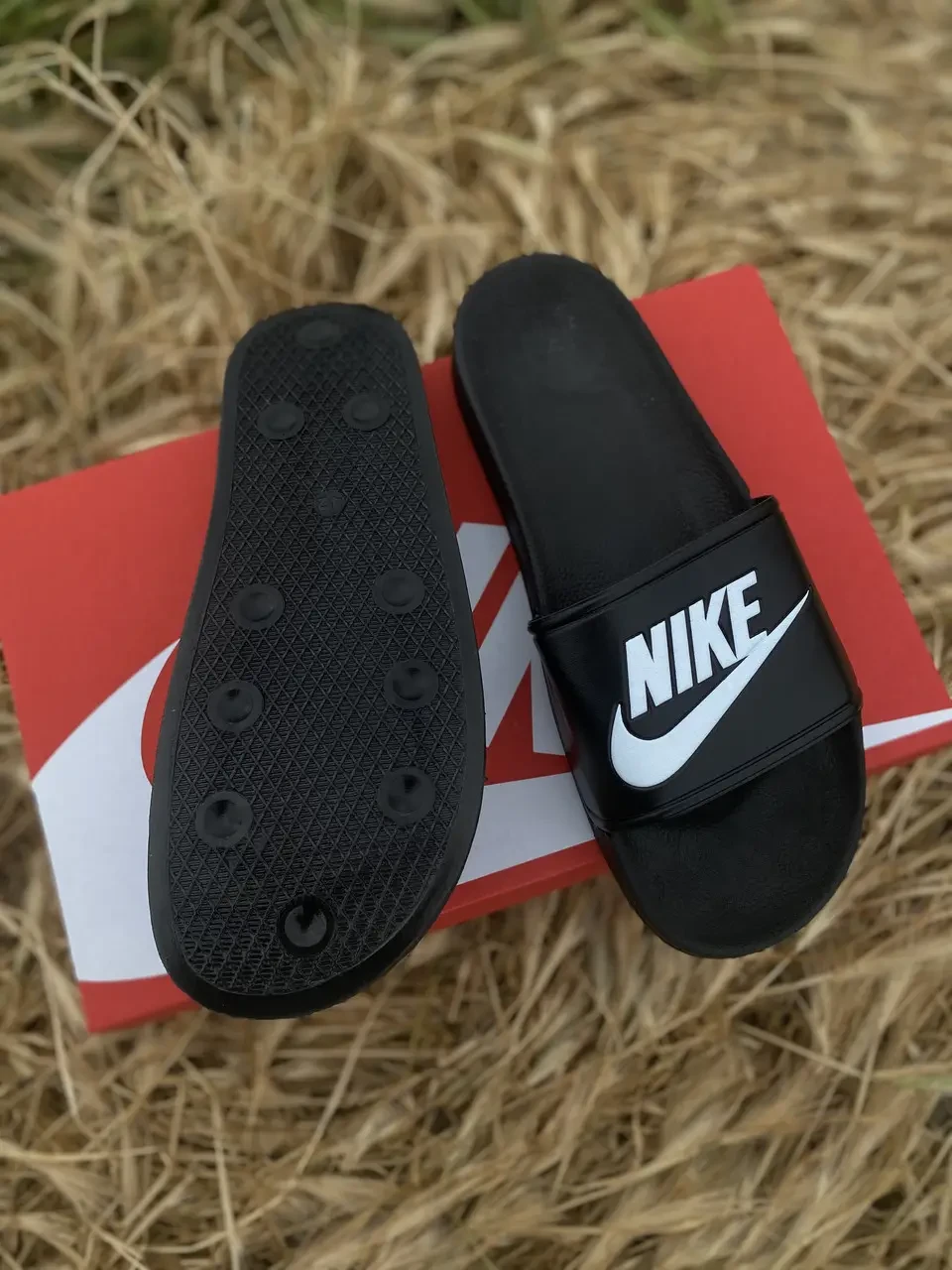 Купить Мужские шлепанцы Nike черные шлепки сланцы Найк летние тапочки ...