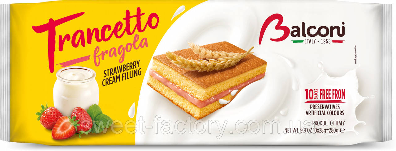 Бисквит Balconi Francetto Fragola Клубника 10s 280g, цена 155 грн ...