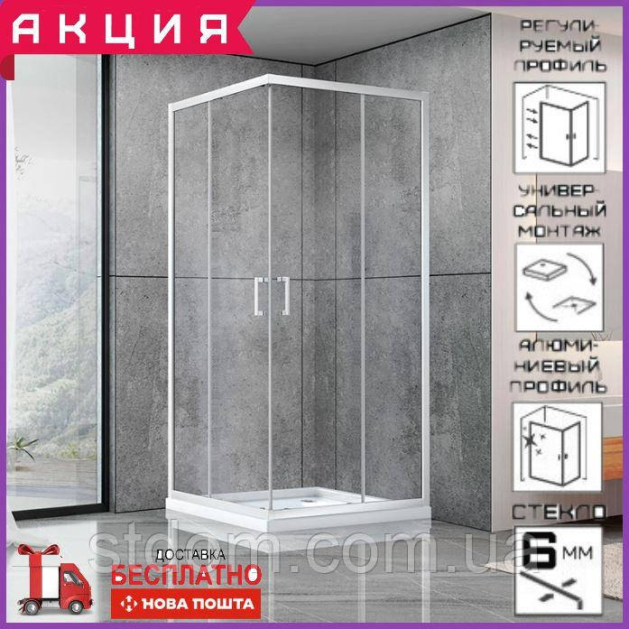 Душевая Кабина Квадратная 90х90 См Двери Раздвижные Dusel А 513 Стекло