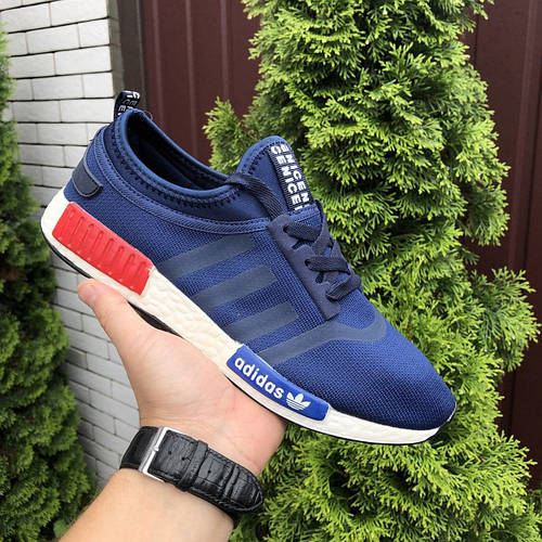 Купити Чоловічі кросівки Adidas NMD сіточка стильні літні темно-сині ...
