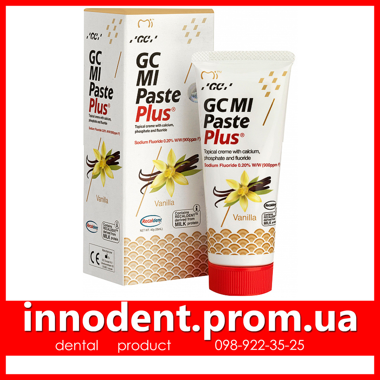 Mi Paste Plus Vanilla, Мі паста плюс Ваніль, крем для відновлення зубної емалі (GC) (ID ...