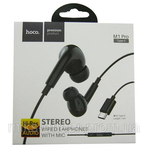 Наушники гарнитура Hoco M1 Pro Type-C , black, ціна 171.74 грн — Prom ...
