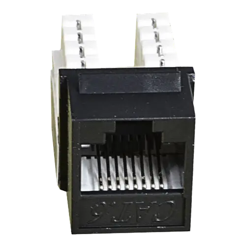 Купити Модуль KeyStone RJ45 UTP, кот. 6, 110, Slim, W - 16.6 мм, чорний ...