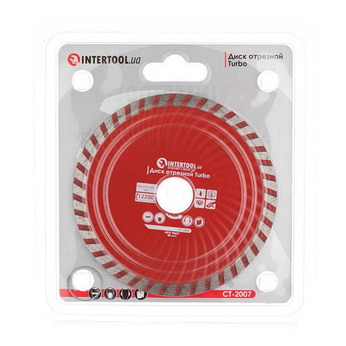 Купить Диск відрізний по каменю TURBO алмазний, 125мм, 22-24% INTERTOOL CT-2007, цена 110 грн ...