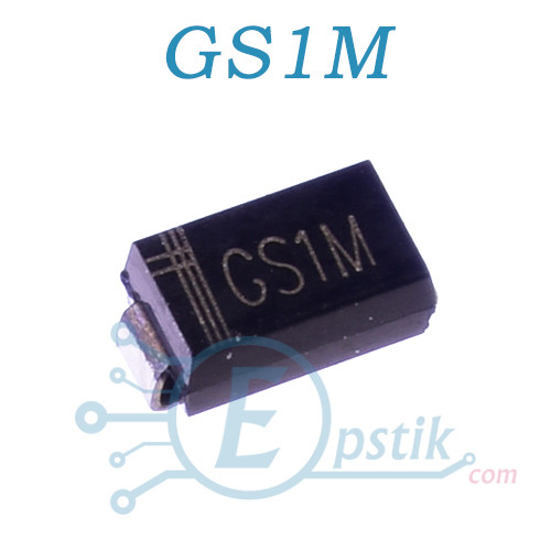 GS1M випрямний діод 1А 1000В DO214 SMA: продаж, ціна у Гайворона. Діоди ...