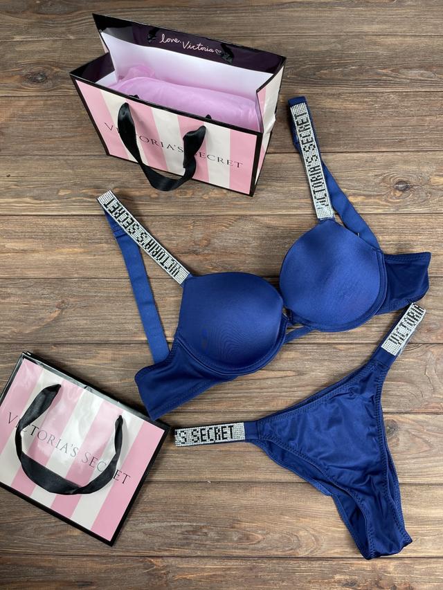 Купить Женское нижнее белье Victoria's Secret темно-синее, комплект ...