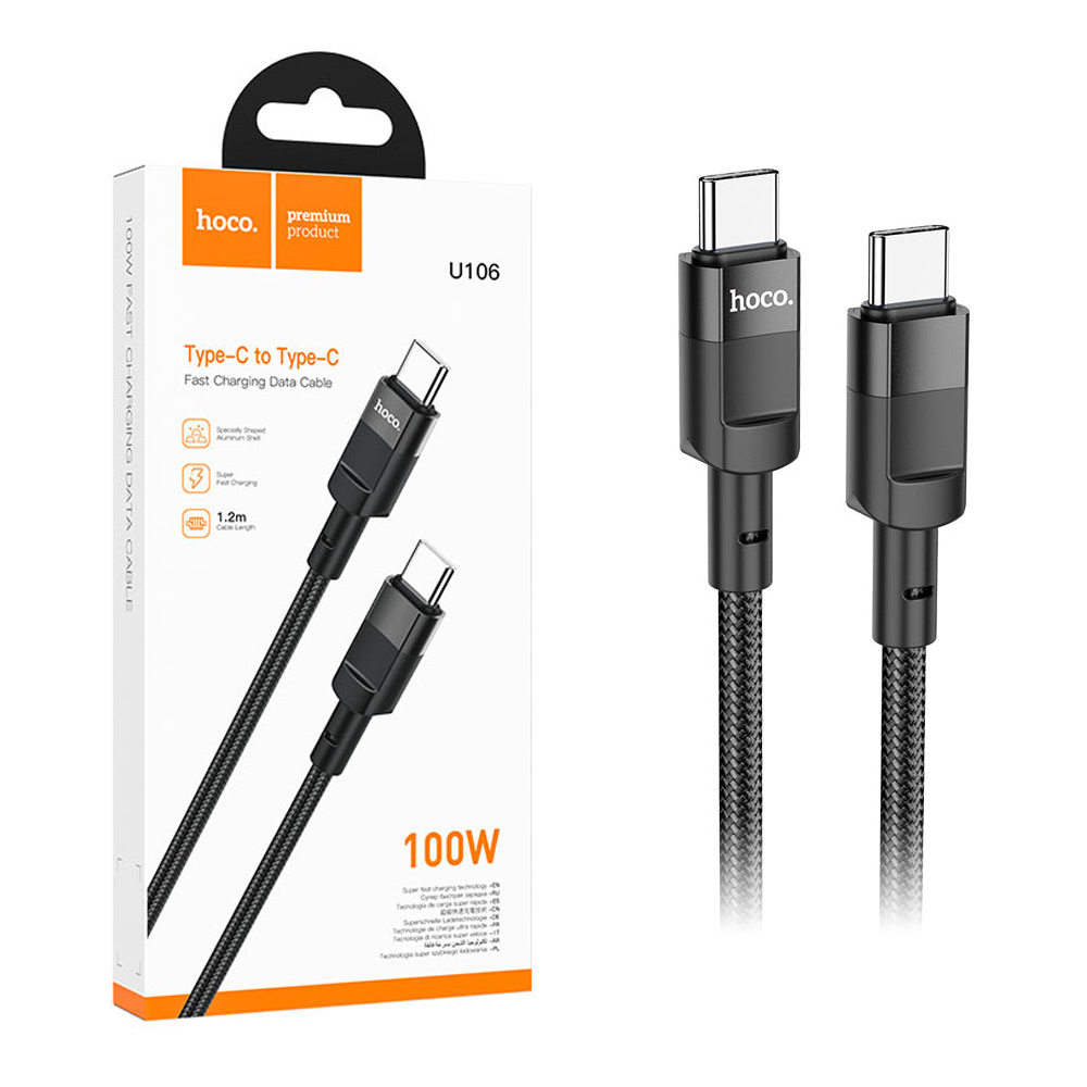 Кабель Type-C на Type-C Hoco U106 Moulder (100W): продаж, ціна у Києві ...