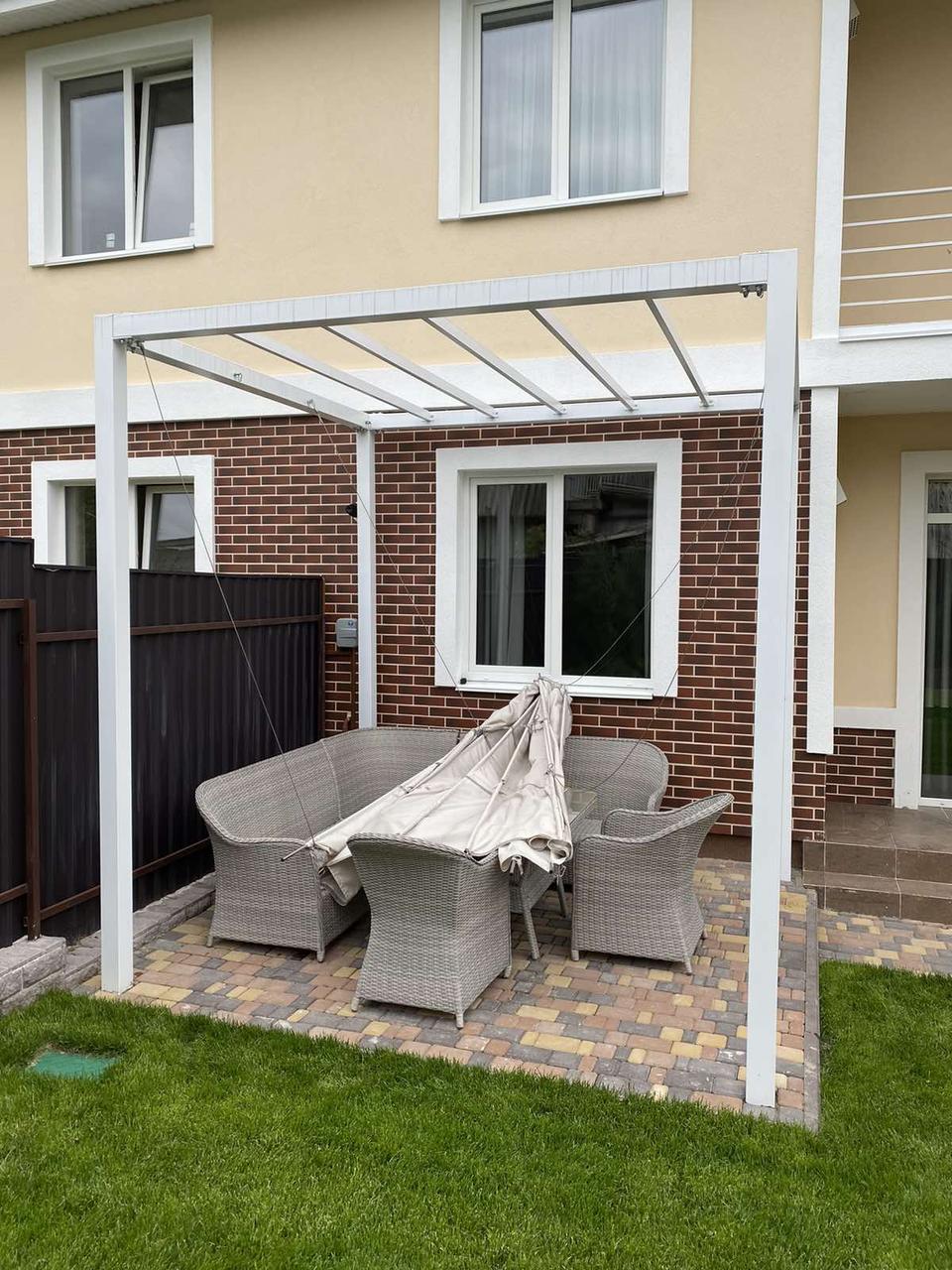 Пергола MEDITERRANEAN из металла с раскладным тентом из ткани Oxford ...