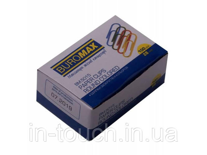 Скріпки Buromax 28мм круглі кольорові 100шт BM.5015 (ID#1647555927 ...