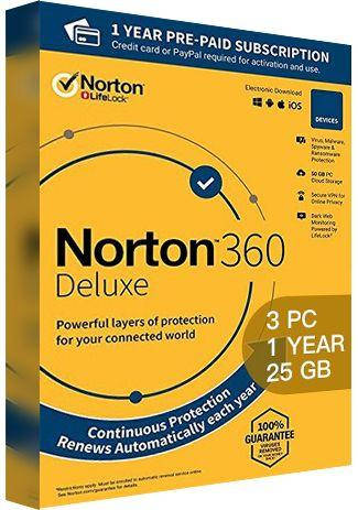 Купити NORTON 360 DELUXE 25GB 1 USER 3 DEVICE 12M (NortonLifeLock ...