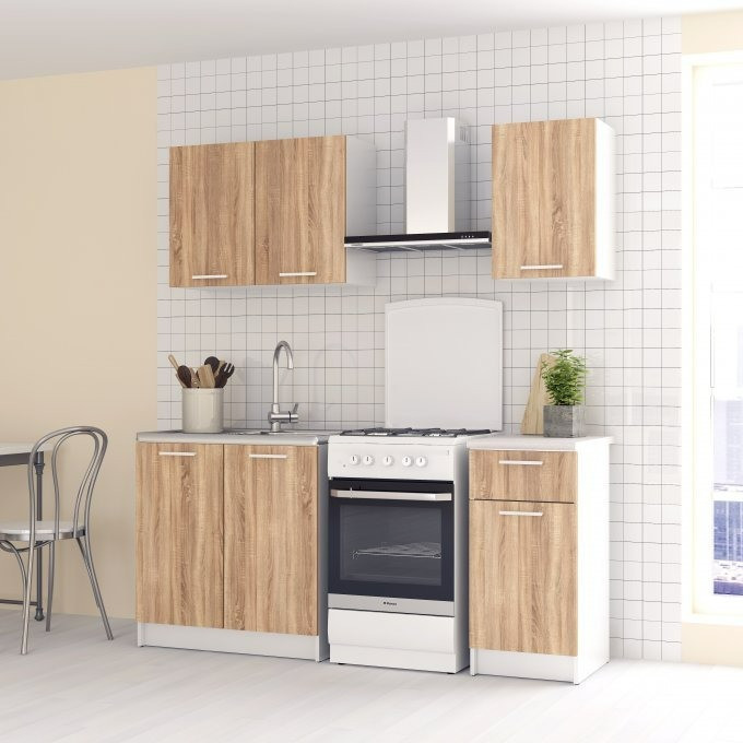 Кухня 120 см K-0020 Белый-Дуб сонома, цена 5490 грн — Prom.ua (ID ...