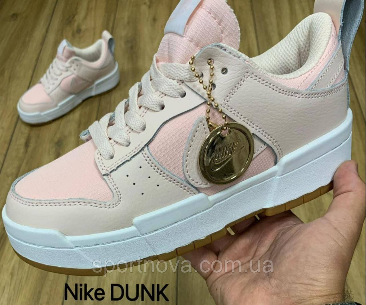 Купить Женские кроссовки Nike Dunk кожа/сетка розовые р 36-41 новинка ...