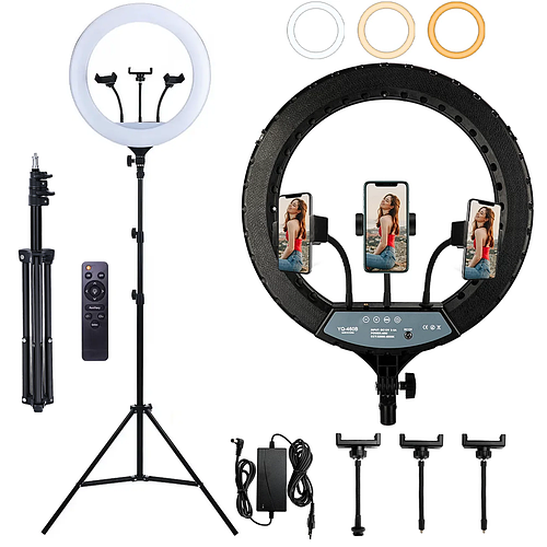 Купити Кольцевая LED SMD лампа YQ-460B на 48 Вт с пультом и держателями, ціна 2500 ₴ - Prom.ua ...