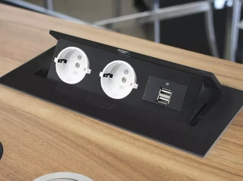 Выдвижной Розеточный Блок GTV AE-PBU02GS-20, 2 Розетки, 2 USB Х 2.1A 5V ...