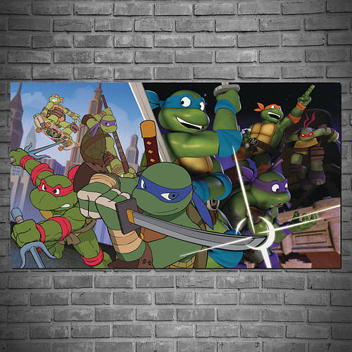 Плакат "Черепашки-ниндзя, TMNT, Ninja Turtles" (артикул 0142), цена 170 ...