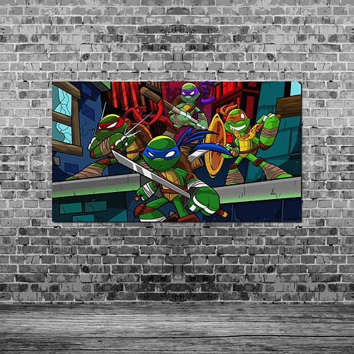 Плакат "Черепашки-ниндзя, TMNT, Ninja Turtles" (артикул 2587), цена 170 ...