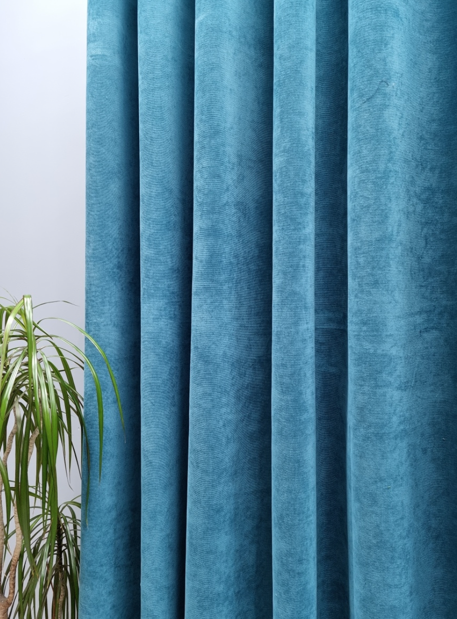 Тканина для штор Мікровелюр №128- Темно Бірюзовий - купити за найкращою ...