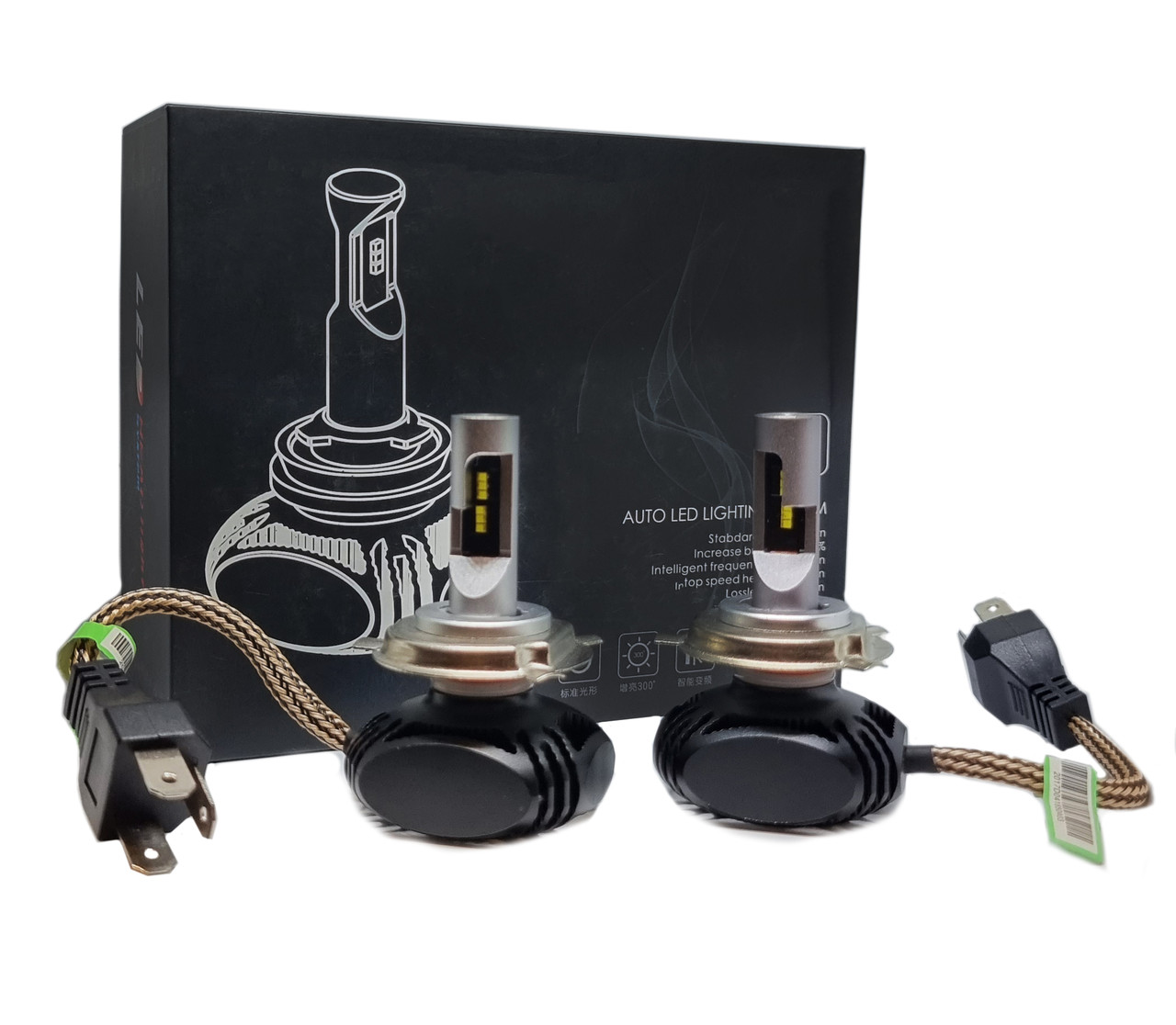 Автомобільні світлодіодні лампи з цоколем H4 модель D2 8000Lm (ID#1649579816), ціна: 1550 ...