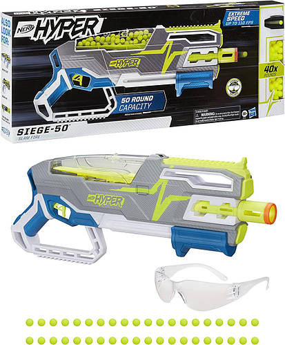 Бластер Nerf Hyper Siege-50 Pump-Action Blaster (F0532) (ID#1649313702 ...