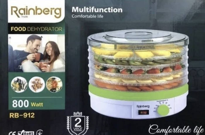 Купить Сушилка конвективная для овощей и фруктов Rainberg RB-912 800W White, цена 1400 ₴ — Prom ...