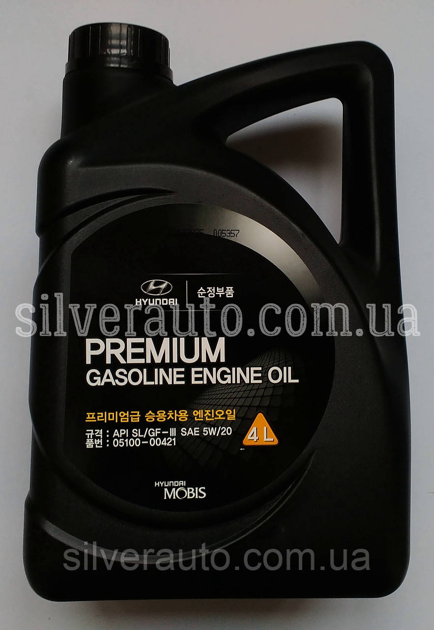 Моторное Масло Mobis (Hyundai/Kia) Premium Gasoline 5W-20 4л — Купить ...