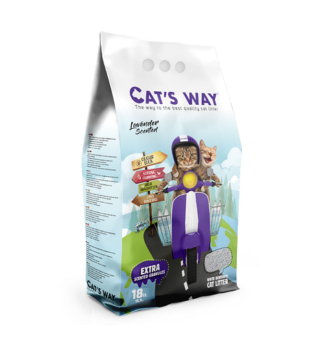 Купить CAT'S WAY Бентонитовый наполнитель алоэ вера + зеленые гранулы ...