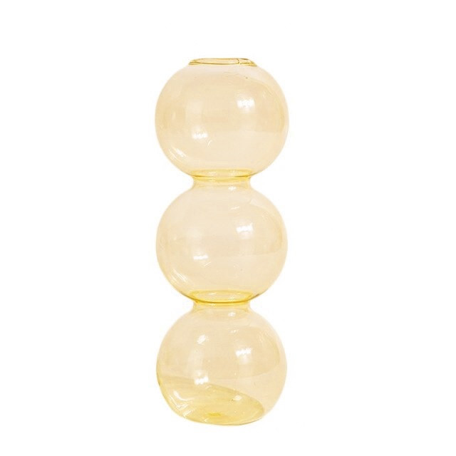 Ваза для Квітів Remy DeСor Скляна Декоративна Ваза Боно Жовтого Кольору Висота 16 5 См для