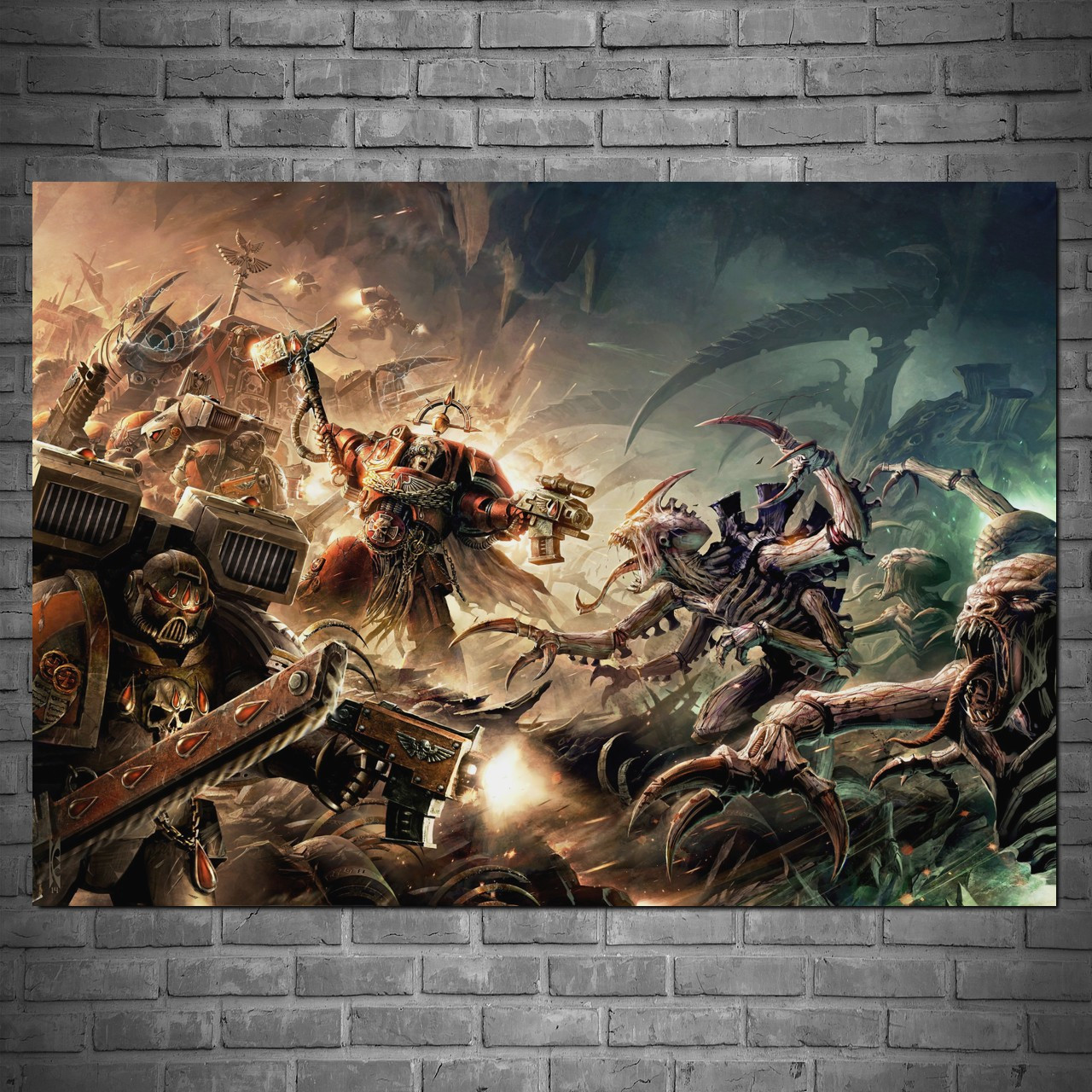 Плакат "Вархаммер 40000, Тираниды и Ультрамарины, Warhammer 40000 ...