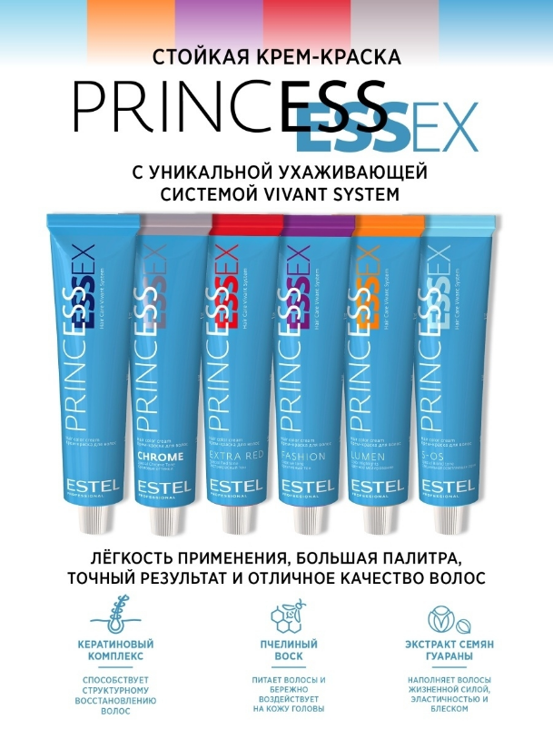 Крем-фарба 10/1 Estel Princess Essex для фарбування волосся світлий попелястий блондин, 60 мл ...