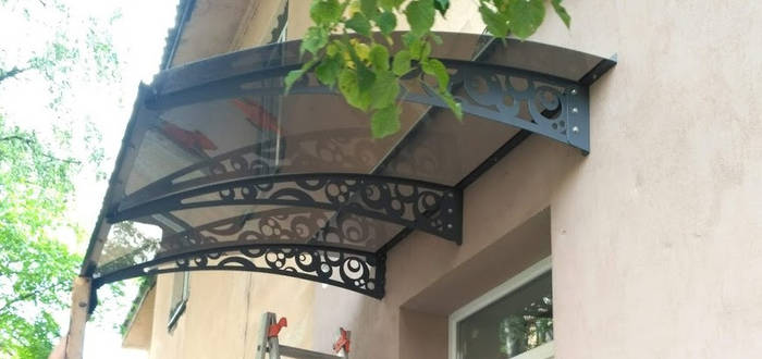 Купить Готовый сборный козырек (навес) над дверью Dash'Ok 205х1 5м (P/L ...