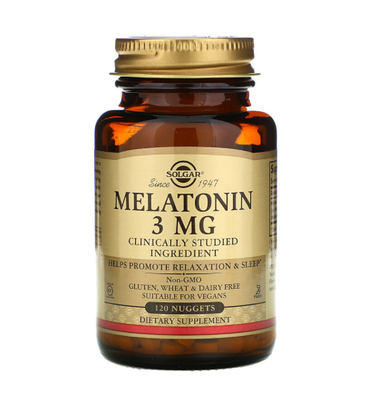 Мелатонин, Melatonin, Solgar, 5 мг, 120 жевательных таблеток SOL-01937 ...
