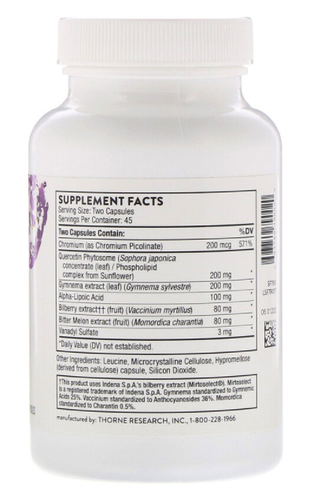 Купить Норма сахара в крови, Thorne Research, 90 капсул (THR-79002 ...